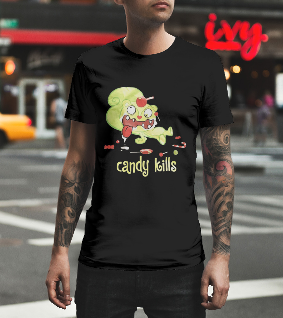 Candy Kills Cartoon Character Overloaded On Sweets T-Shirt