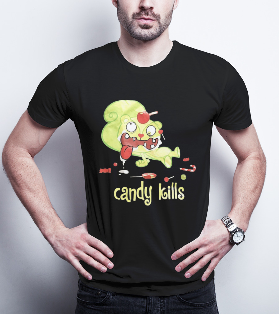 Candy Kills Cartoon Character Overloaded On Sweets T-Shirt