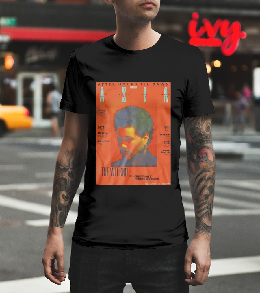 The Weeknd After Hours Til Dawn Asia Tour 2023 Tokyo Jakarta Singapore Seoul Bangkok Hong Kong Kuala Lumpur T-Shirt