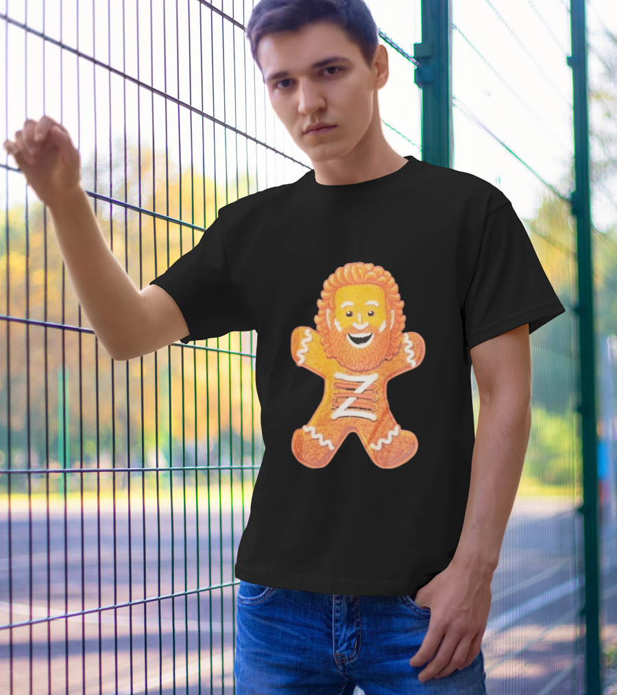 Sami Zayn Gingerbread Man WWE Christmas Holiday Cookie T-Shirt