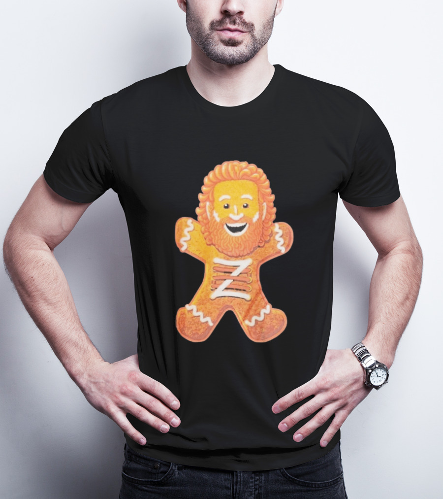 Sami Zayn Gingerbread Man WWE Christmas Holiday Cookie T-Shirt