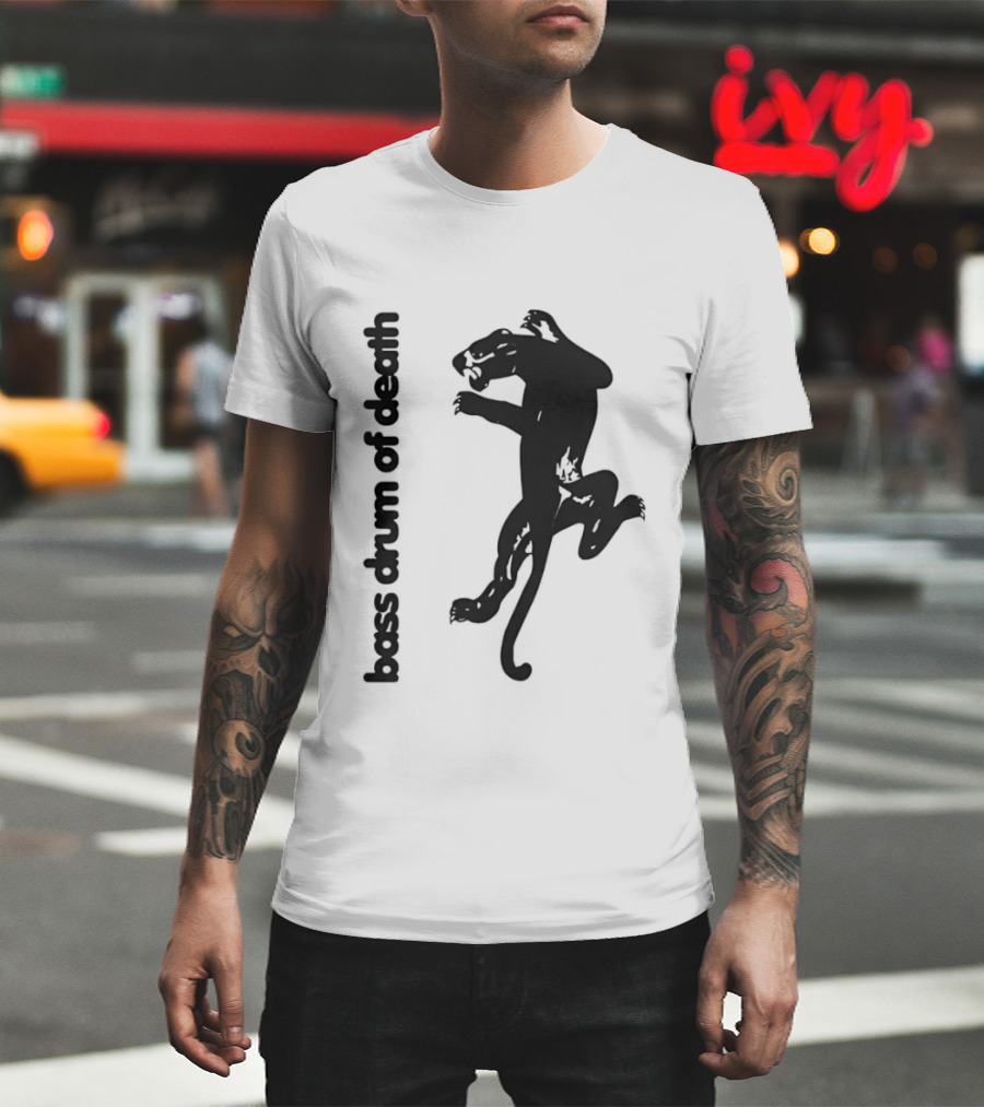 Black Panthers Bass Drum Of Death Panther Silhouette Jumping T-Shirt