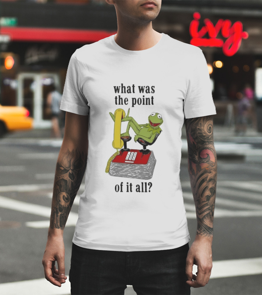 Kermit Frog What Was The Point Of It All Vintage Telephone Mockery T-Shirt
