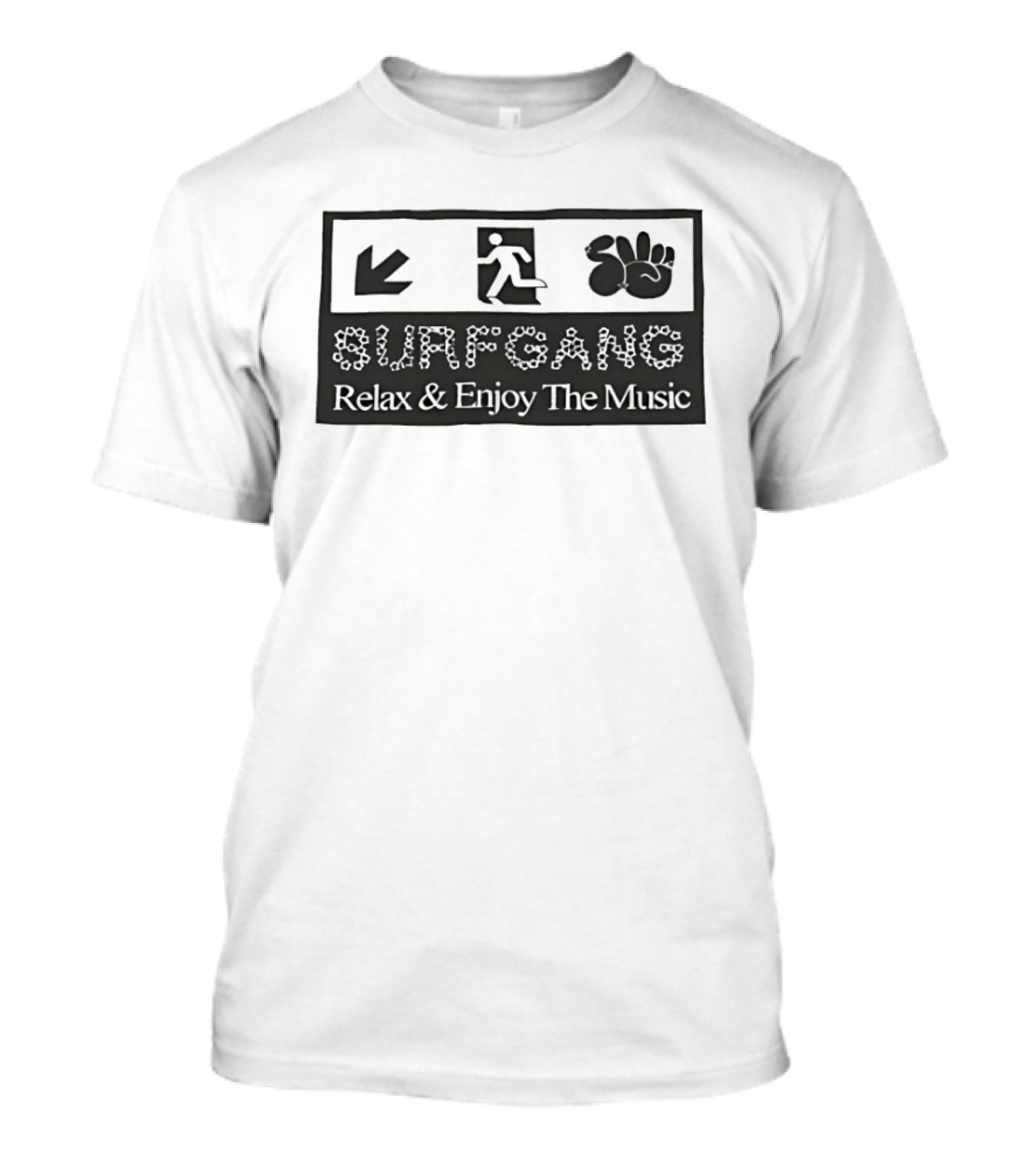 Surf Gang Relax And Enjoy The Music Icon Wave Peace Arrow T-Shirt