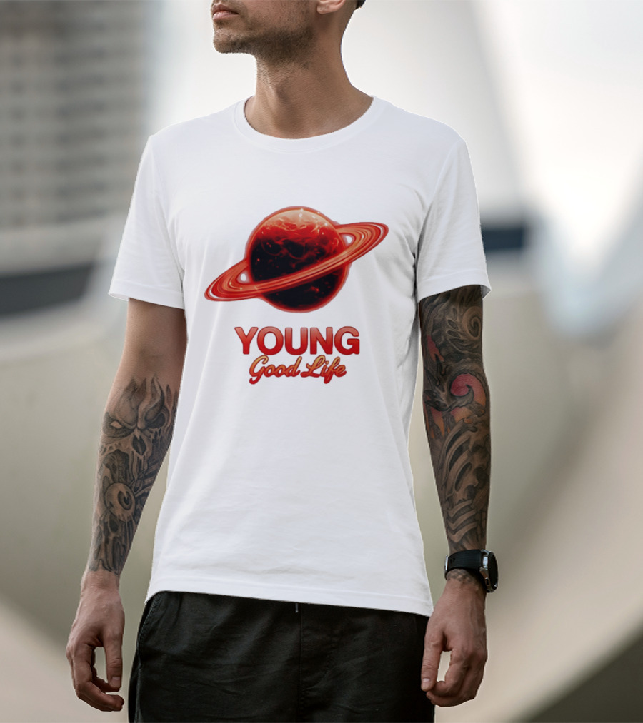 Young Good Life Red Planet Rings T-Shirt
