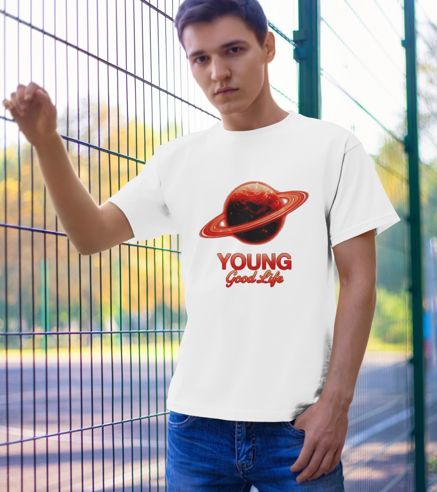 Young Good Life Red Planet Rings T-Shirt