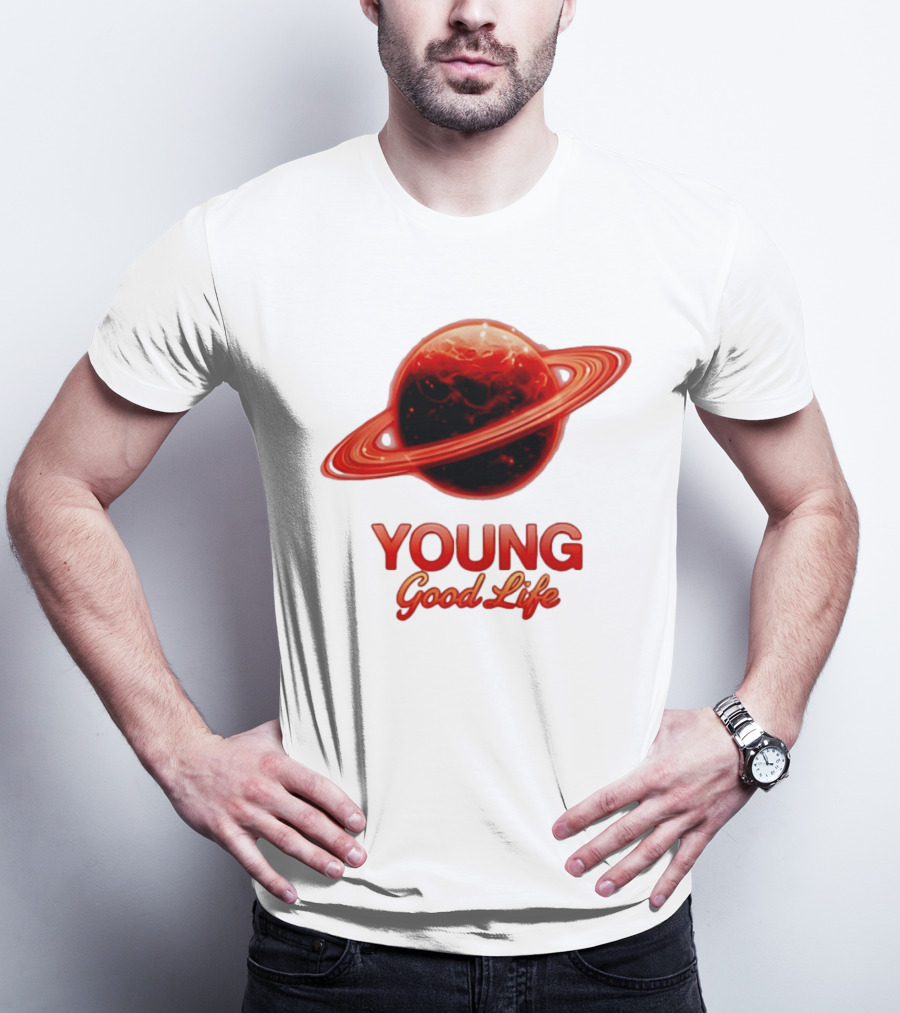 Young Good Life Red Planet Rings T-Shirt