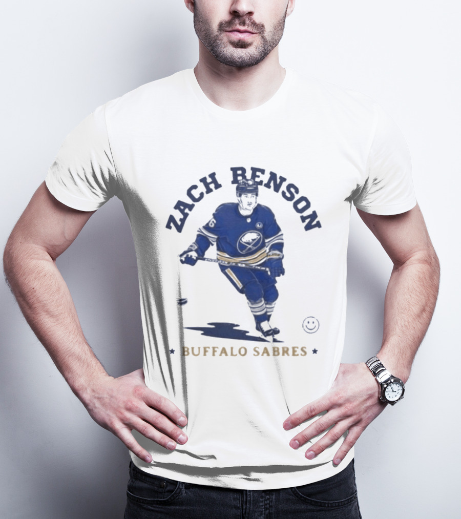 Zach Benson Buffalo Sabres Hockey Player Sketch T-Shirt