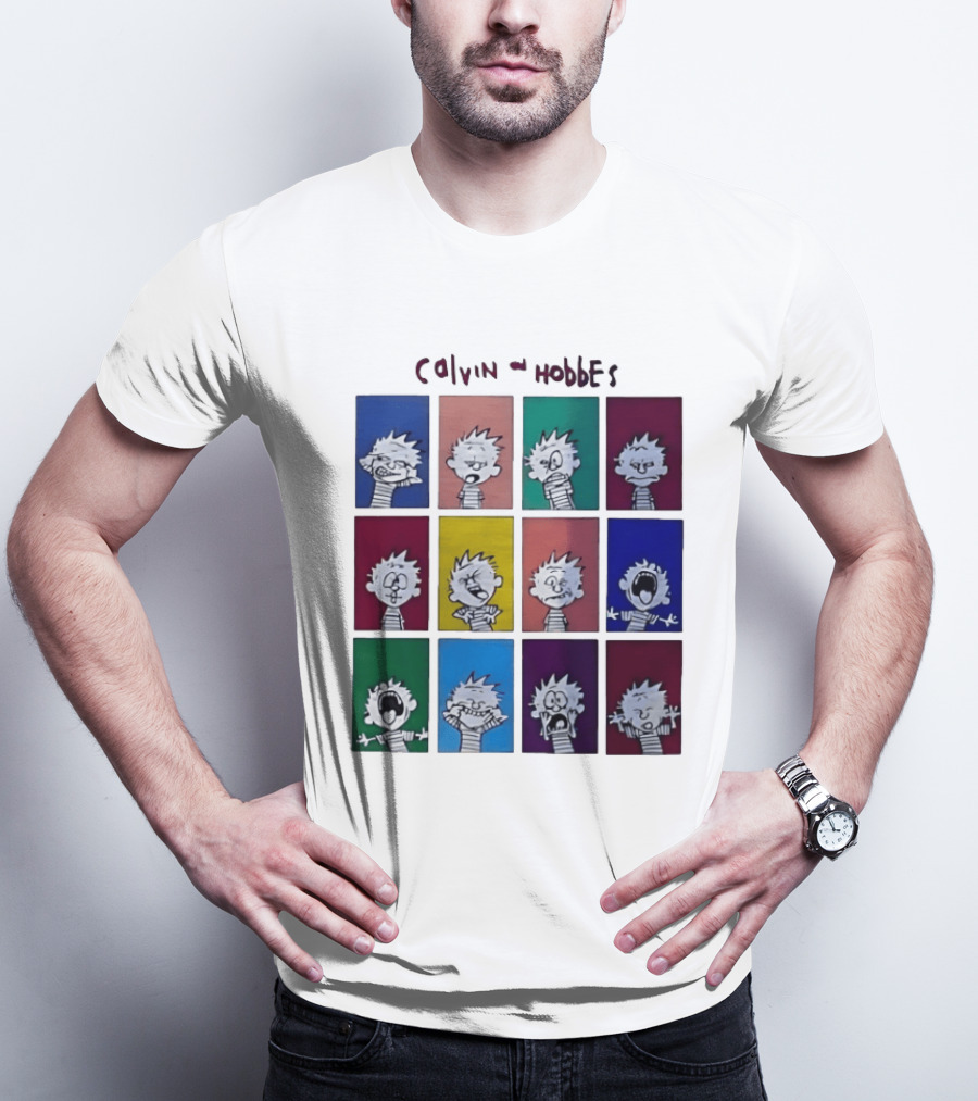 Calvin And Hobbes MoMa Pop Art Expression Panels T-Shirt