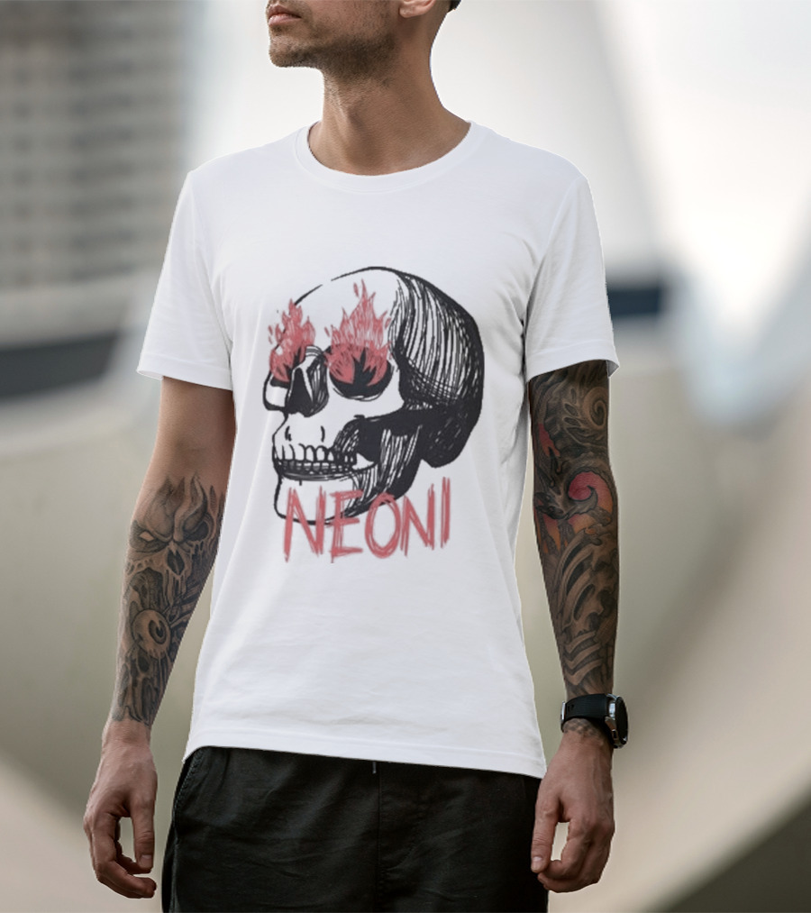 Fire Eyed Skull Neoni T-Shirt