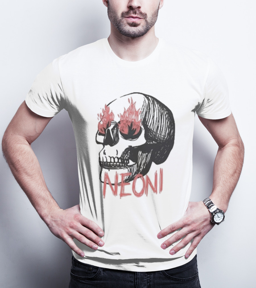 Fire Eyed Skull Neoni T-Shirt