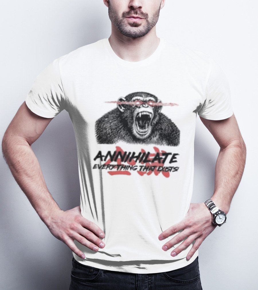 Annihilate Everything That Exists Angry Gorilla Red Eyes T-Shirt