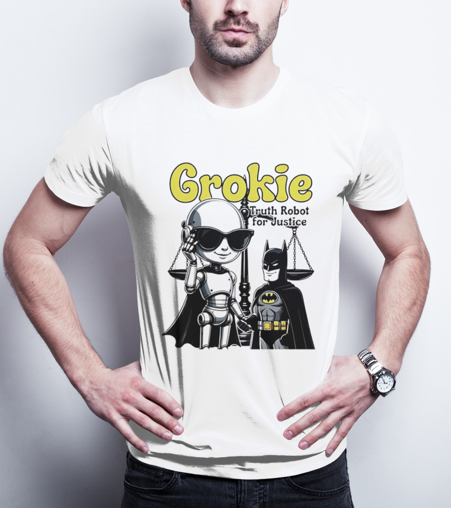 Grokie Batman Truth Robot For Justice Scales T-Shirt