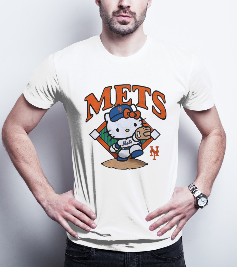Hello Kitty New York Mets Baseball 2026 MLB Mets Player Outfit T-Shirt