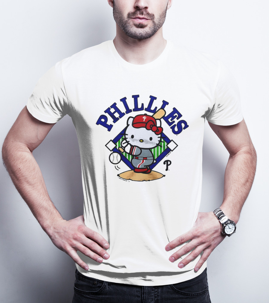 Hello Kitty Philadelphia Phillies 2026 MLB Baseball Swing T-Shirt