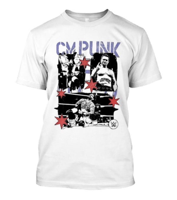 CM Punk WWE Chicago Stars Collage Wrestler Fan Favorite T-Shirt