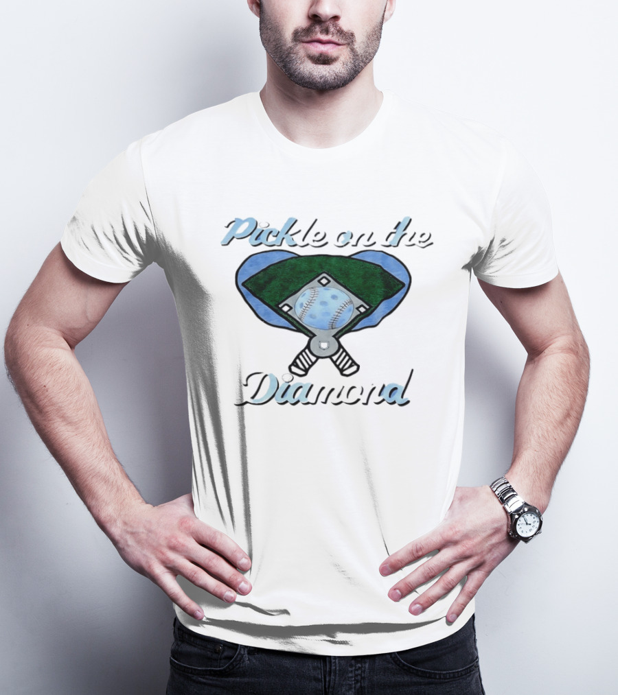 Pickle On The Diamond Baseball Field With Bats And Ball T-Shirt