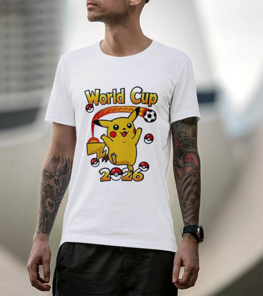 World Cup 2026 Pokémon Pikachu Soccer Poké Balls T-Shirt