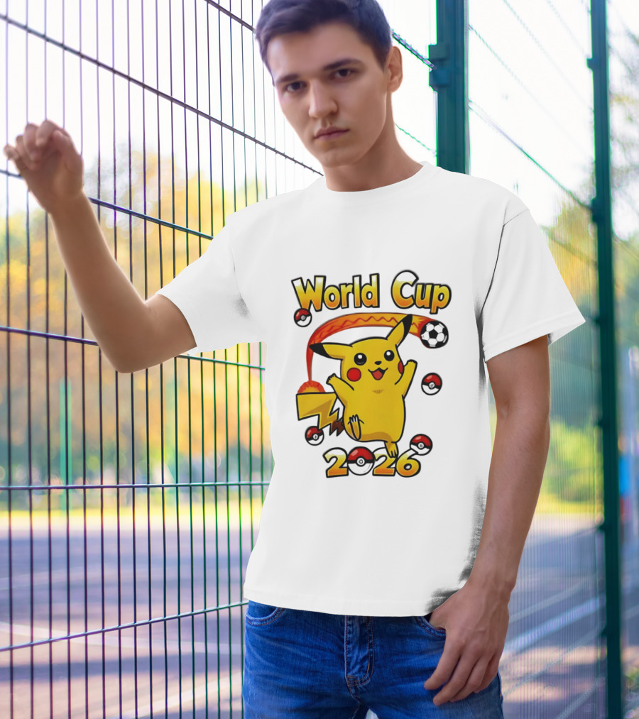 World Cup 2026 Pokémon Pikachu Soccer Poké Balls T-Shirt