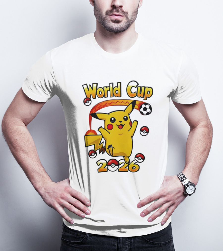 World Cup 2026 Pokémon Pikachu Soccer Poké Balls T-Shirt