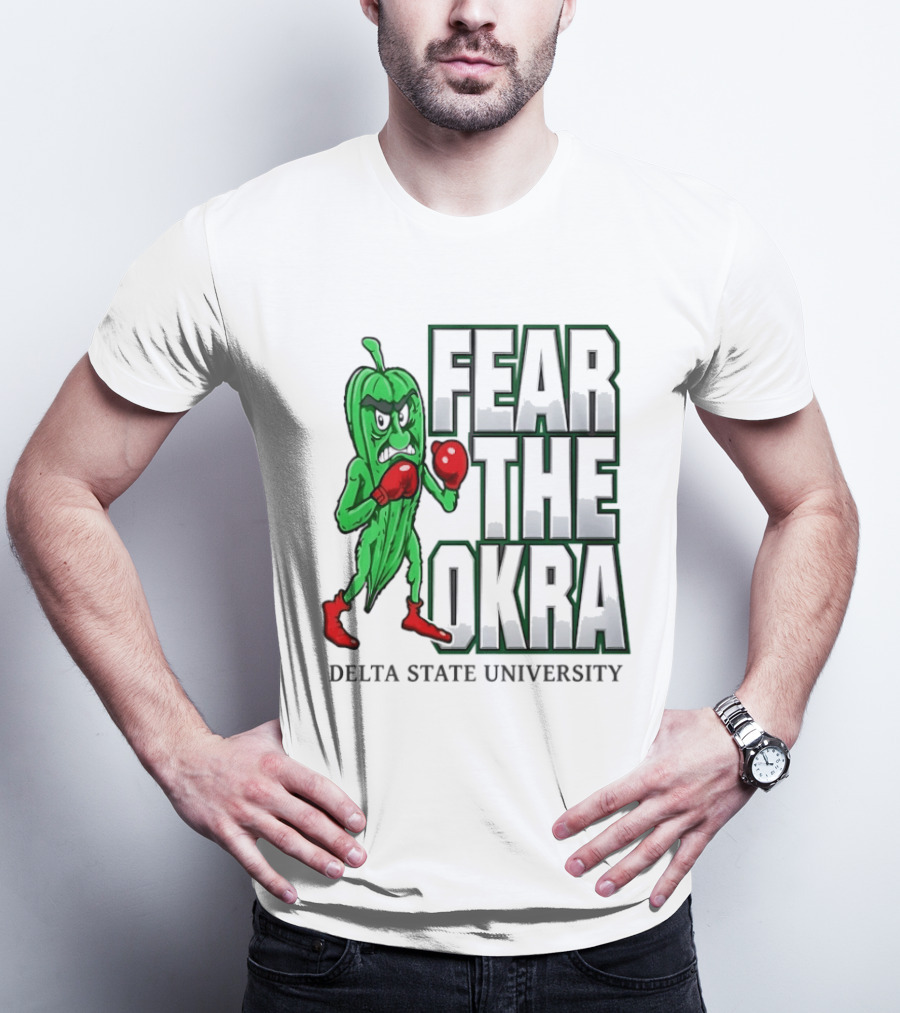 Fear The Okra Delta State University Boxing Okra T-Shirt