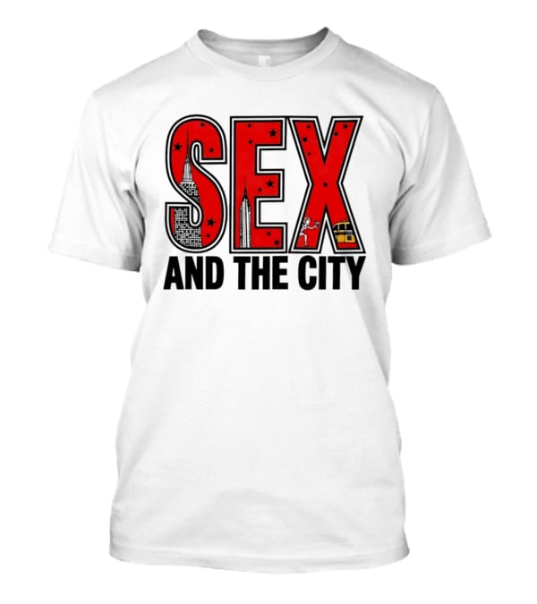 Sex And The City New York Skyline Taxi Skyscrapers Stars T-Shirt