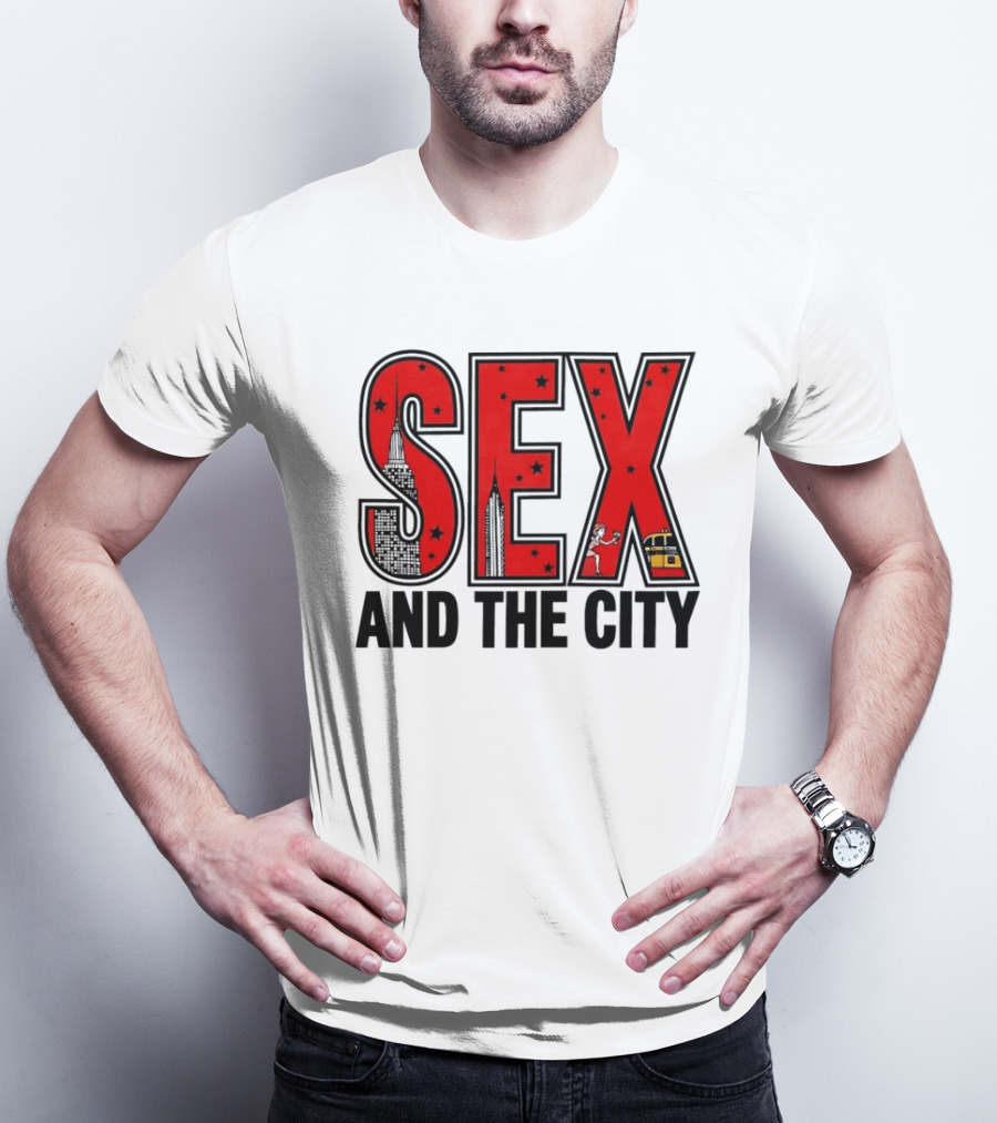 Sex And The City New York Skyline Taxi Skyscrapers Stars T-Shirt