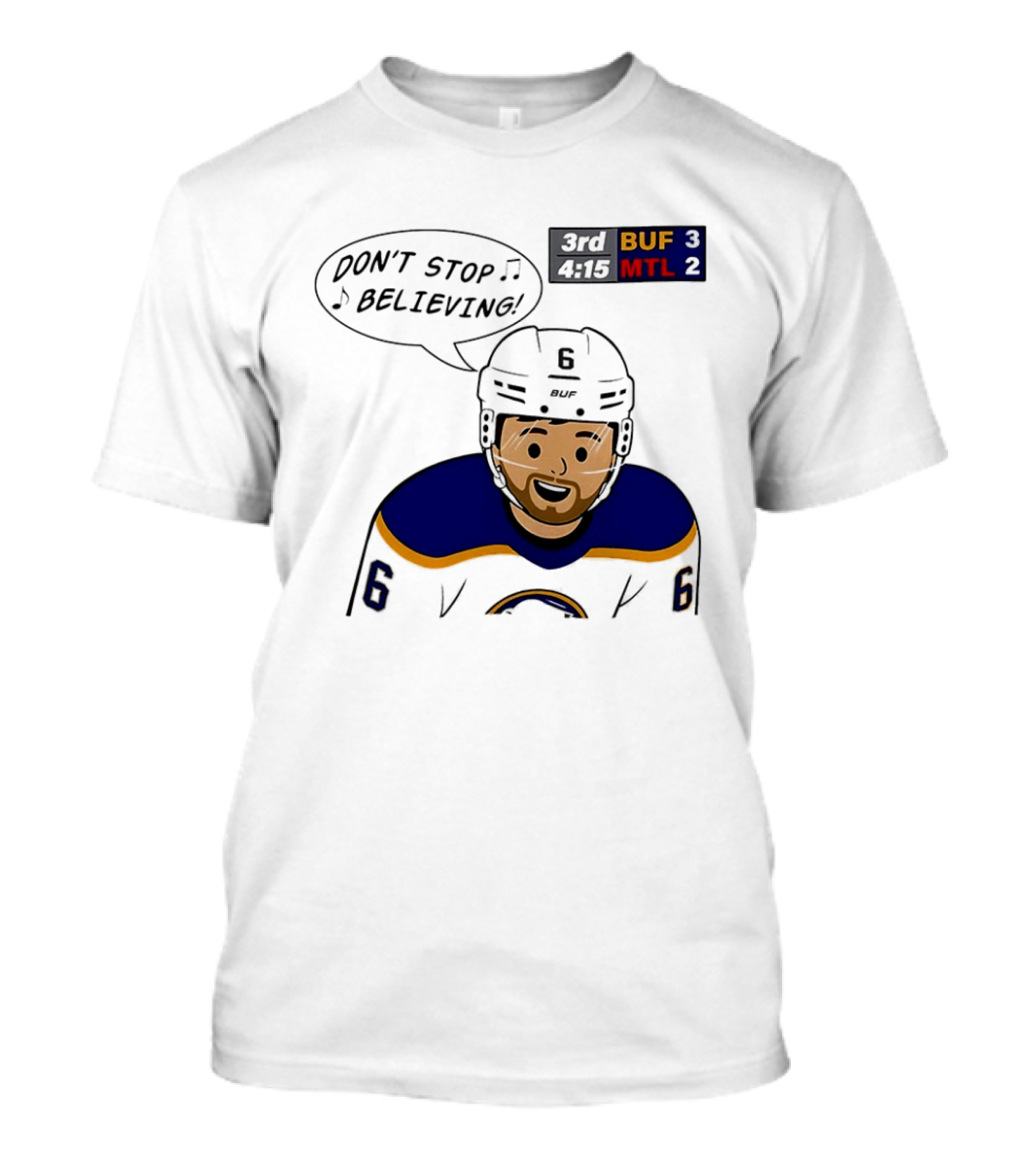 Zach Benson Don't Stop Believin Buffalo Sabres 3 MTL 2 Hockey T-Shirt