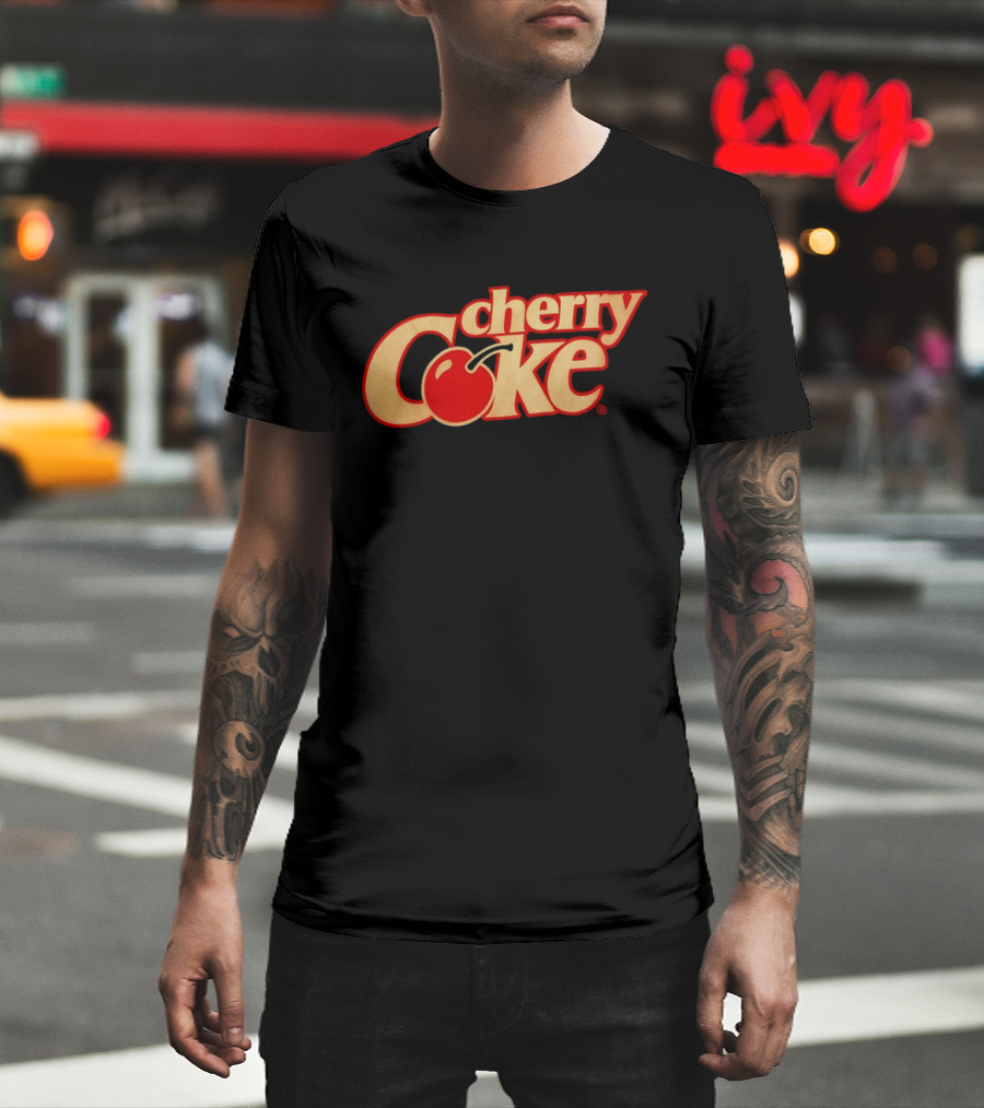 Cherry Coke Retro Logo With Red Cherry T-Shirt
