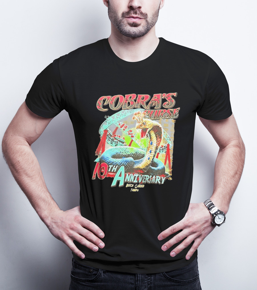 Cobra's Curse 10th Anniversary Busch Gardens Tampa Roller Celebration T-Shirt