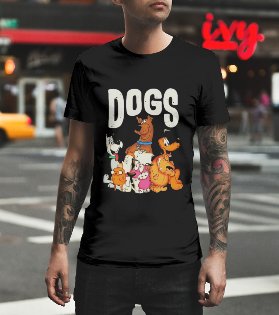 DOGS Astro Scooby Doo Jake Droopy Brian Griffin Courage Pluto Muttley T-Shirt
