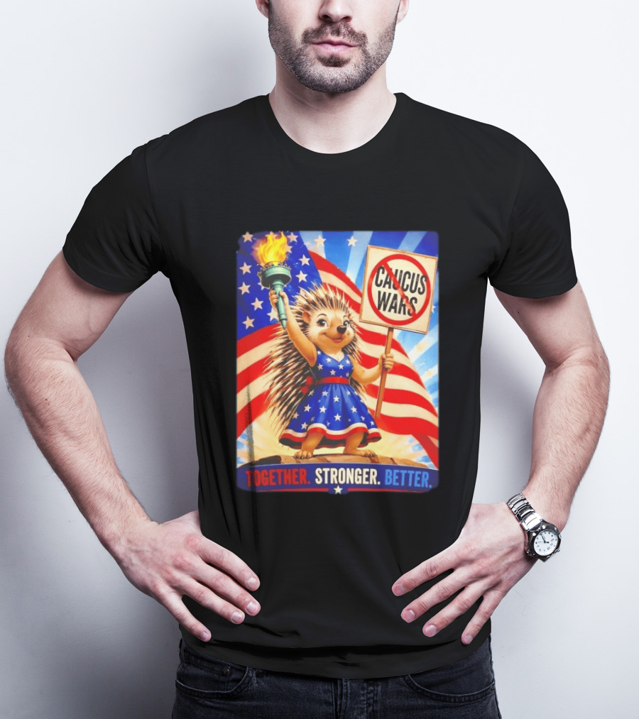 Hedgehog Liberty No Caucus Wars Together Stronger Better T-Shirt