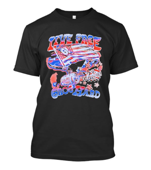 Live Free Grog Hard 2026 Grog Tour American Flag Crocodile And Beer Barrel T-Shirt