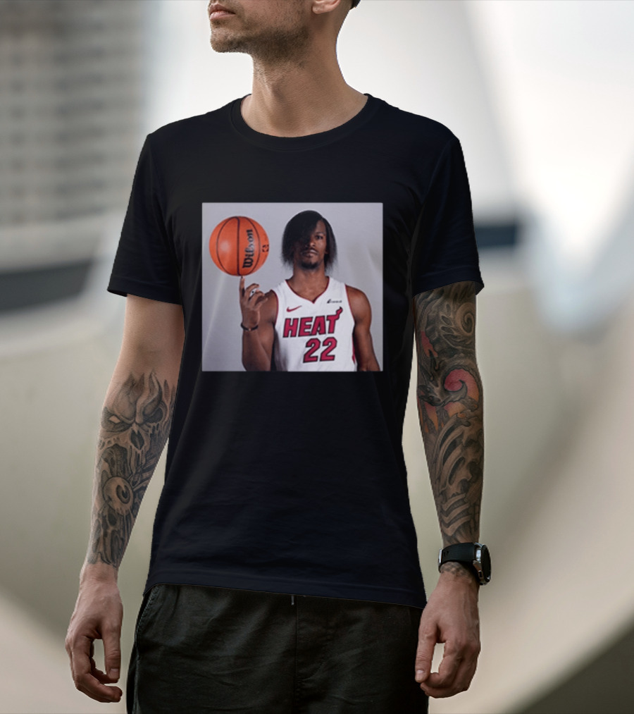Jimmy Butler Miami Heat 22 Wilson Basketball Nike T-Shirt