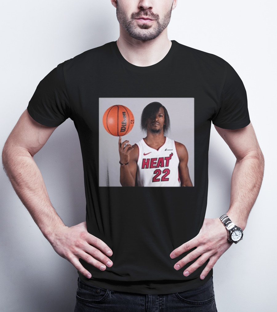 Jimmy Butler Miami Heat 22 Wilson Basketball Nike T-Shirt