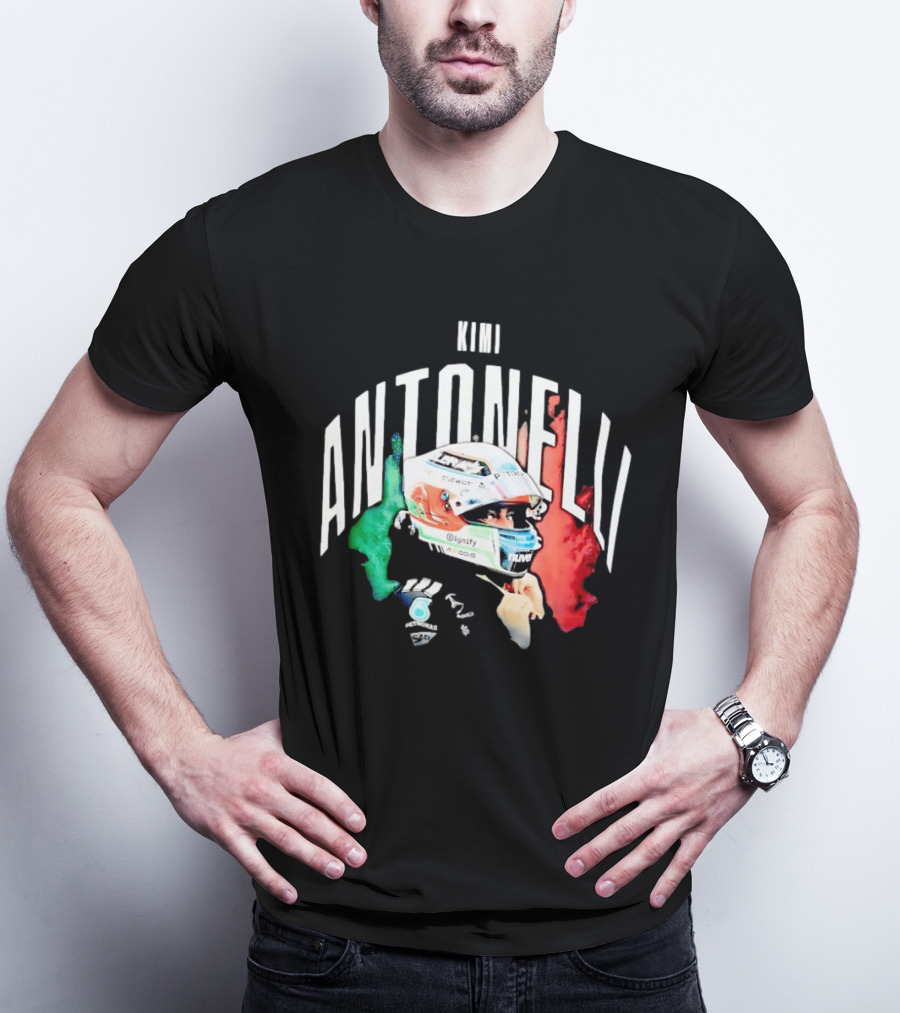 Kimi Antonelli AMG Petronas Formula One Team Racing Helmet Italian Flag T-Shirt