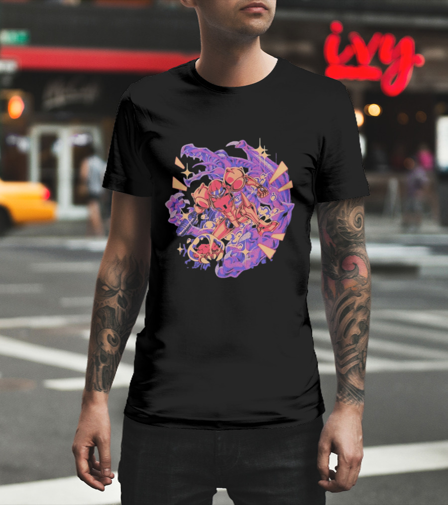 Metroid Samus Aran Versus Ridley Galactic Battle Hunter T-Shirt