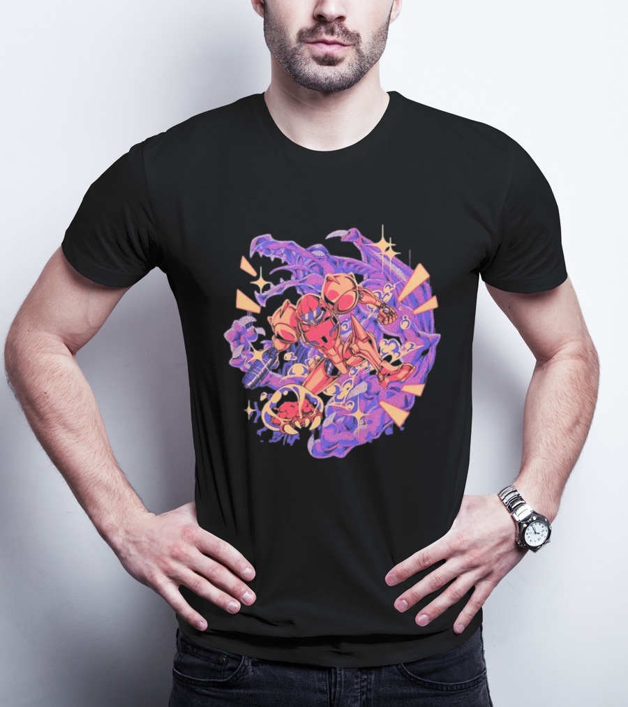 Metroid Samus Aran Versus Ridley Galactic Battle Hunter T-Shirt
