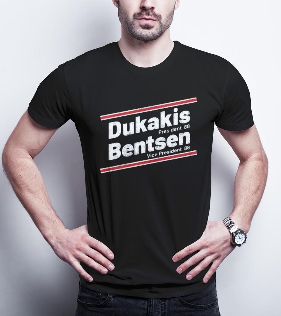 Dukakis Bentsen President 88 Vice President 88 Retro Campaign T-Shirt