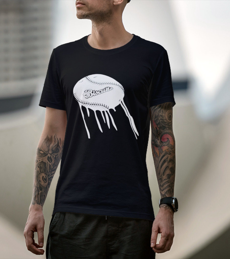 Montgomery Biscuits Baseball Dripping Melted Effect T-Shirt