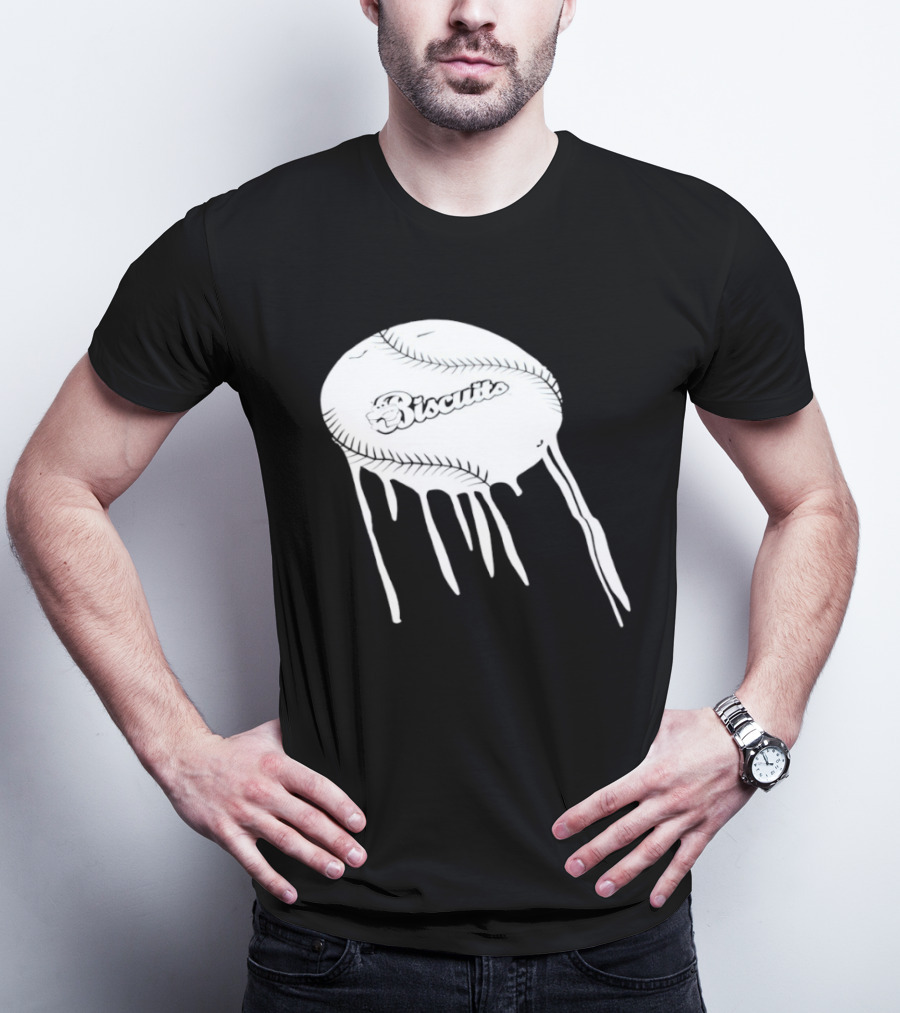 Montgomery Biscuits Baseball Dripping Melted Effect T-Shirt
