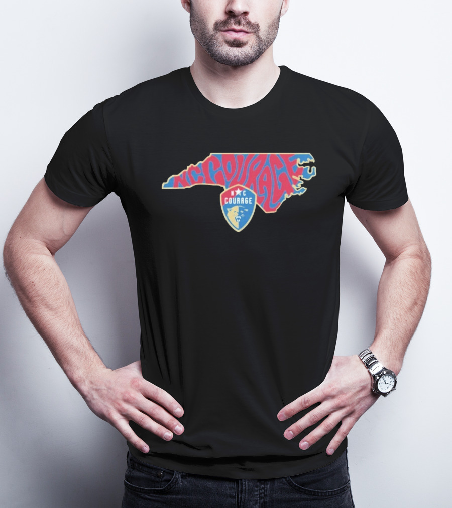 NC Courage Groovy State Map Team Spirit T-Shirt