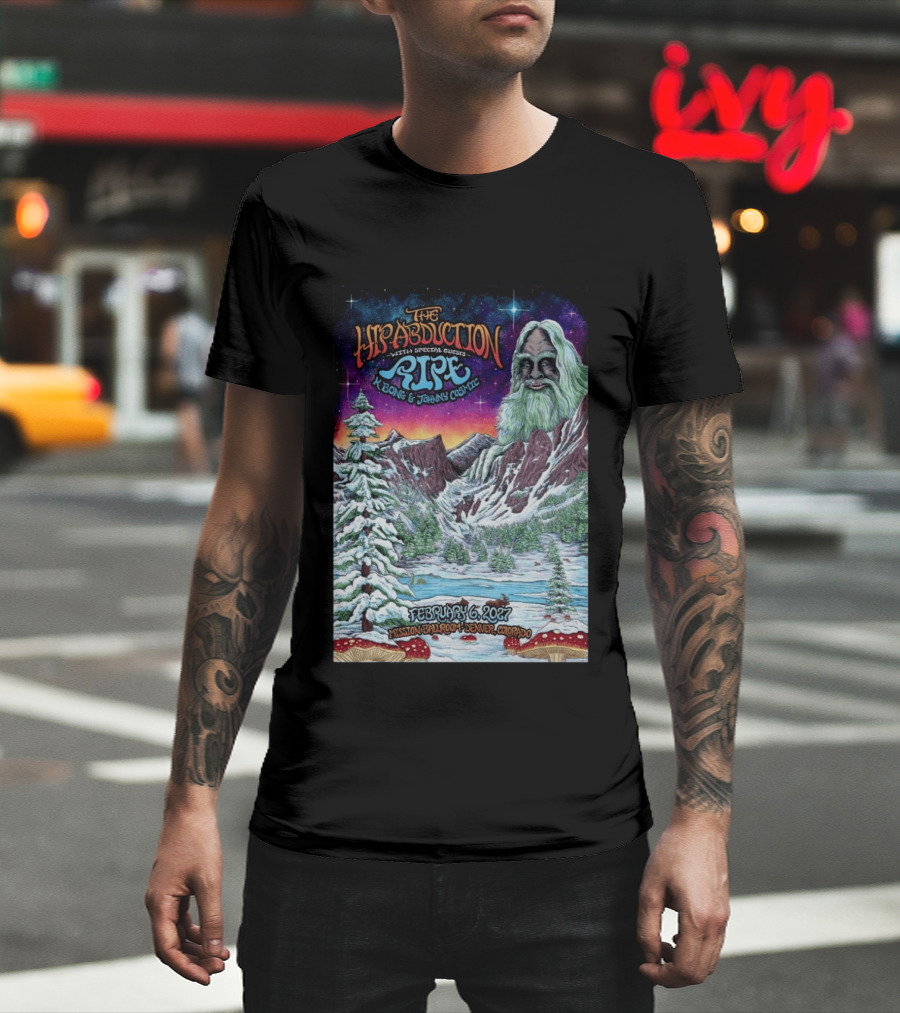 The Hipabduction February 6 2027 Mission Ballroom Denver CO Pipe K Bong Johnny Cosmic T-Shirt