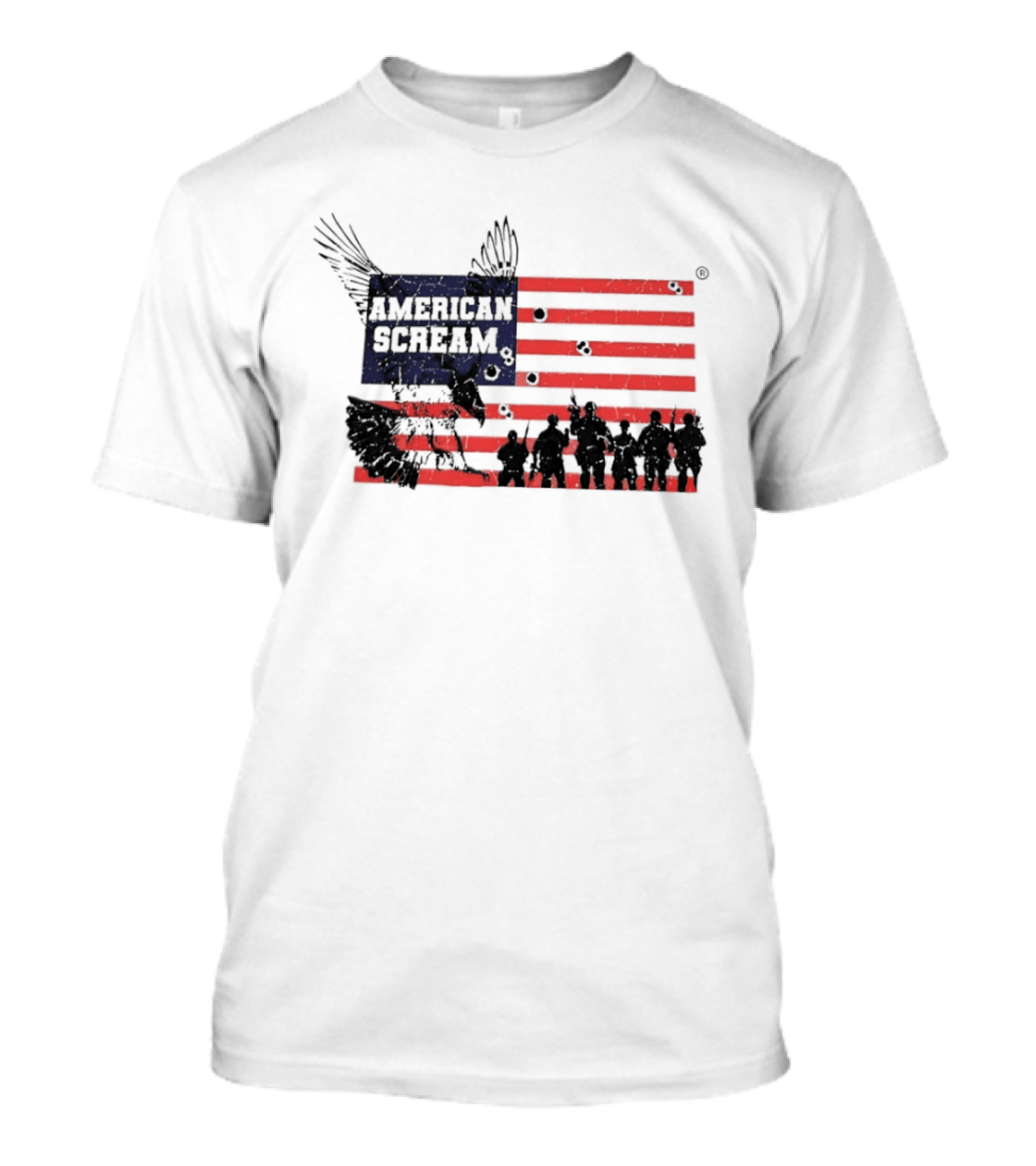 American Scream Soldiers USA Flag Eagle T-Shirt