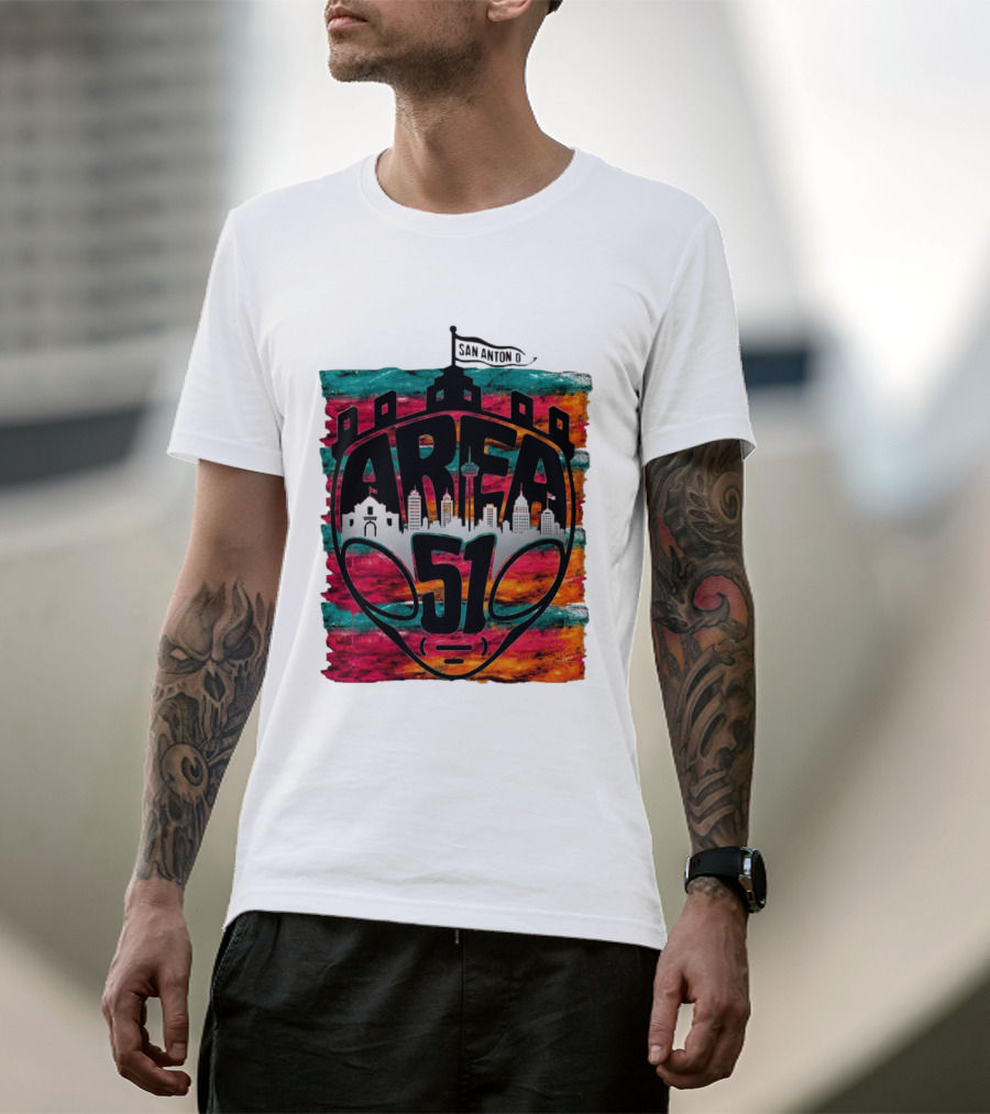 Area 51 San Antonio Spurs NBA Fiesta Skyline 2026 Victor Wembanyama T-Shirt