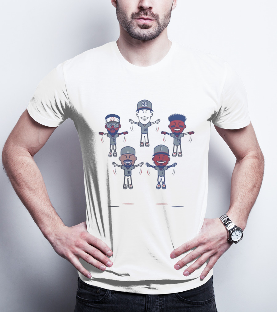 Atlanta Braves Baseball Caricature Players 23 30 20 1 Jerseys T-Shirt