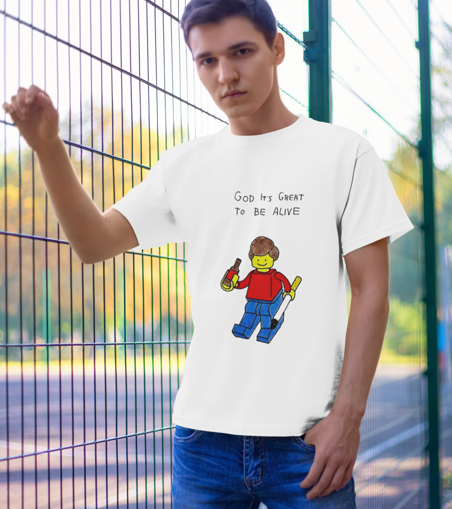 Lego God It's Great To Be Alive Paintbrush And Bottle T-Shirt