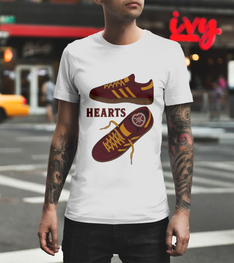 Hearts Casuals 1874 Maroon And Gold Shoes T-Shirt