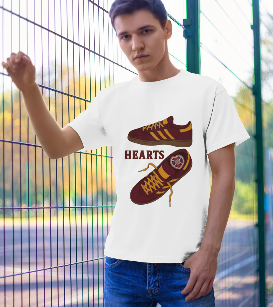 Hearts Casuals 1874 Maroon And Gold Shoes T-Shirt
