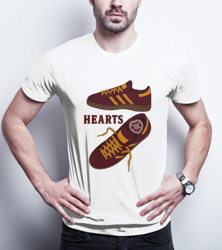 Hearts Casuals 1874 Maroon And Gold Shoes T-Shirt